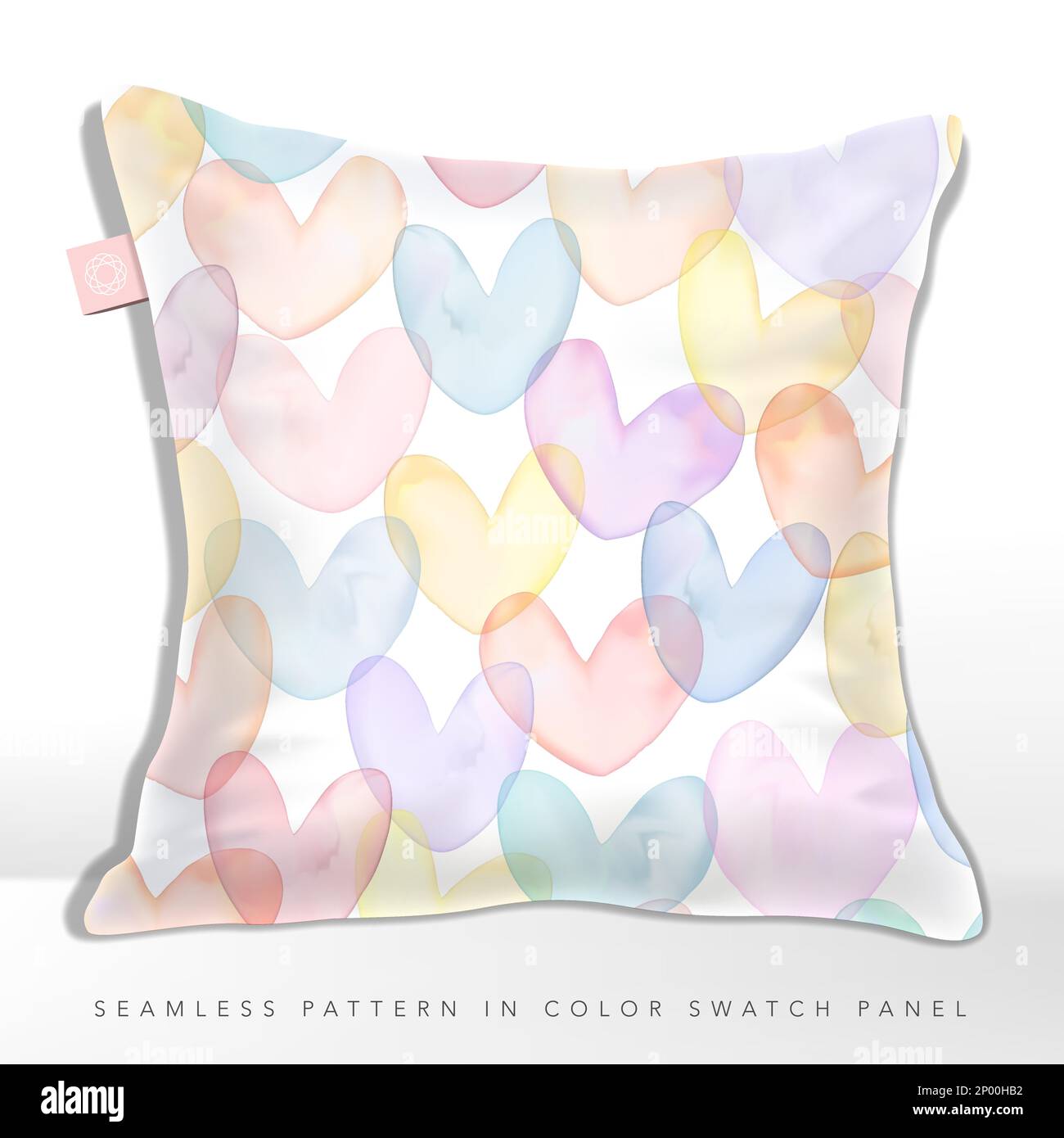 Vector Gradient Mesh Watercolor Drawing Multi Colors Overlapping Heart ...