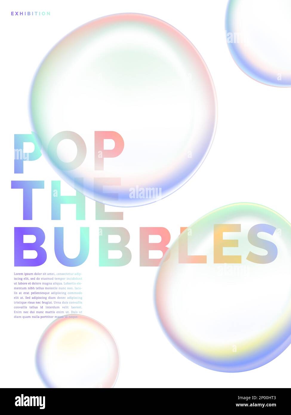 Vector Pastel Iridescent Bubbles Overlapping Background Illustration ...