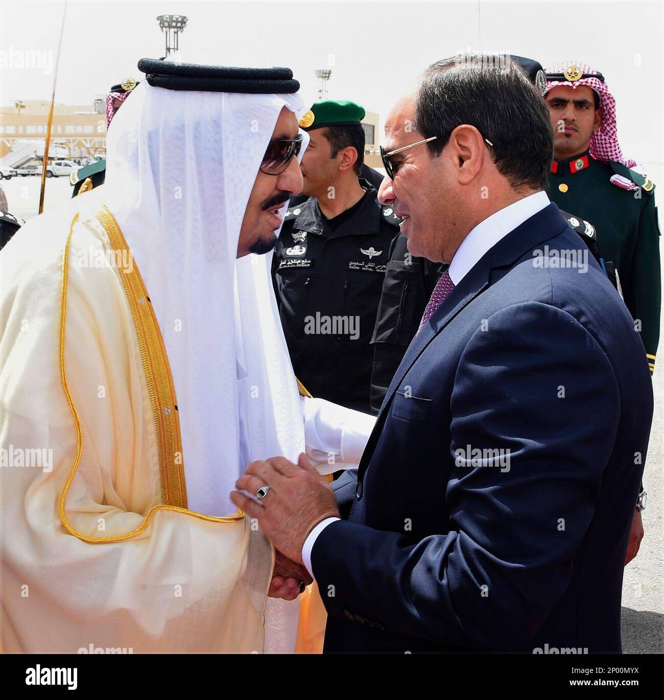 In this photo provided by Egypt's state news agency MENA, Egyptian ...