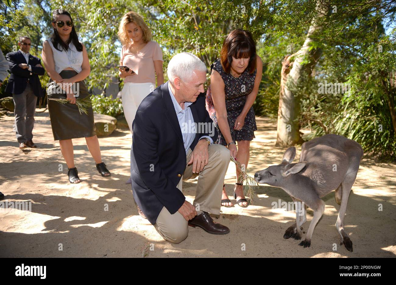 U.S. Vice President Mike Pence and his daughters Charlotte, center, and ...