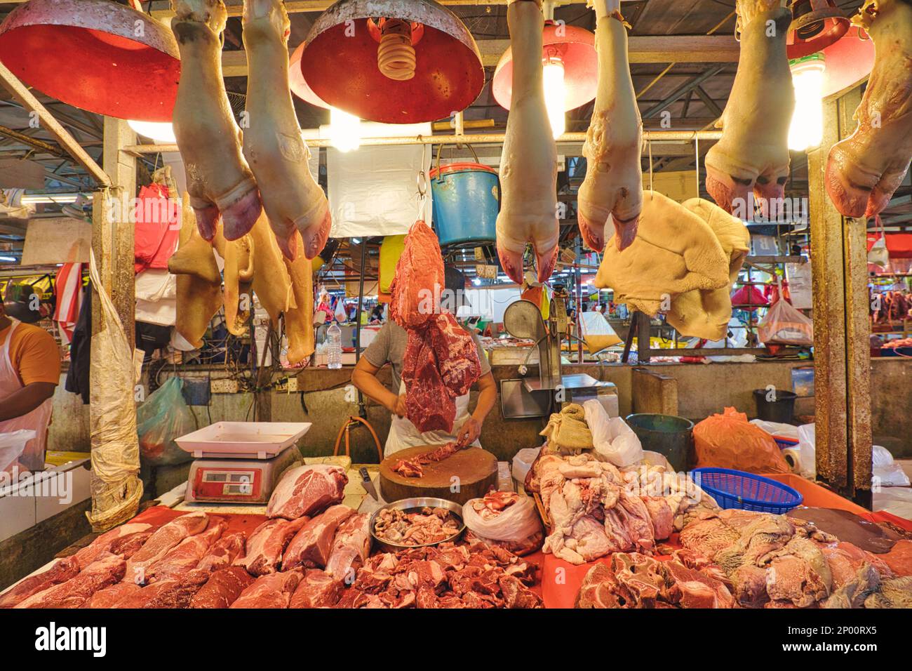 butcher stalls are a vital part of Chow Kit Road Market's lively and ...