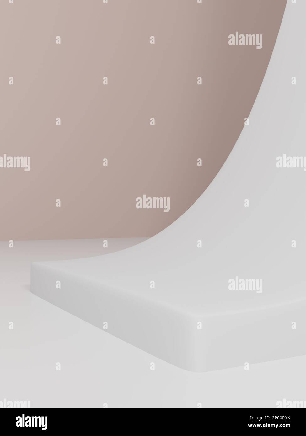 3D Rendering Minimal Pastel Pink and White Slope Props Product Display ...