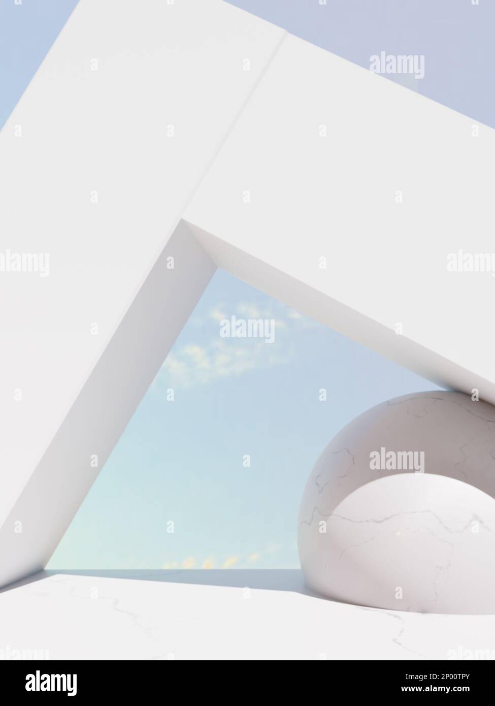 3D Rendering Outdoor Structure Background with Geometric Shapes under ...