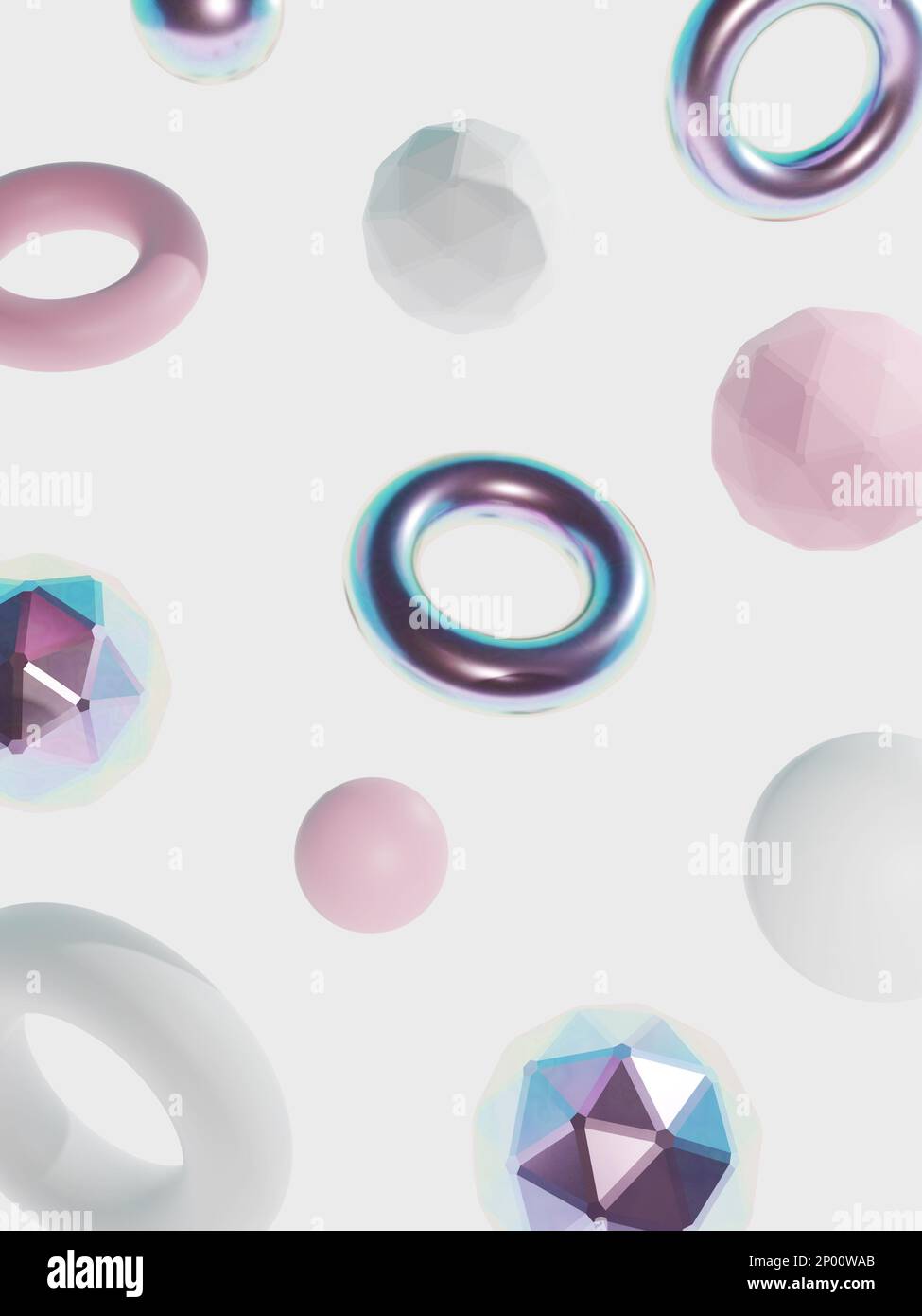 3D Rendering Art, Minimal Geometric Shapes Background with Pastel ...