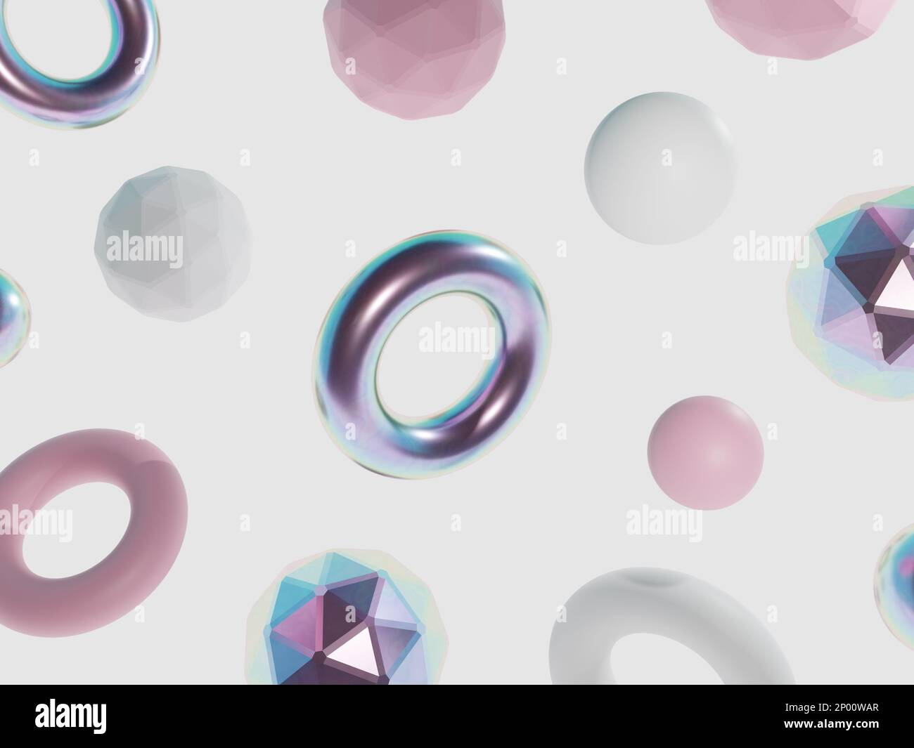 3D Rendering Art, Minimal Geometric Shapes Background with Pastel ...