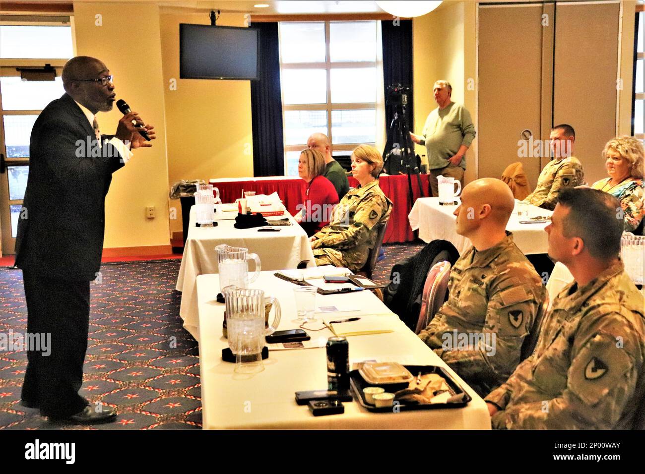Guest speaker Marcus Gentry gives his presentation about Martin Luther ...