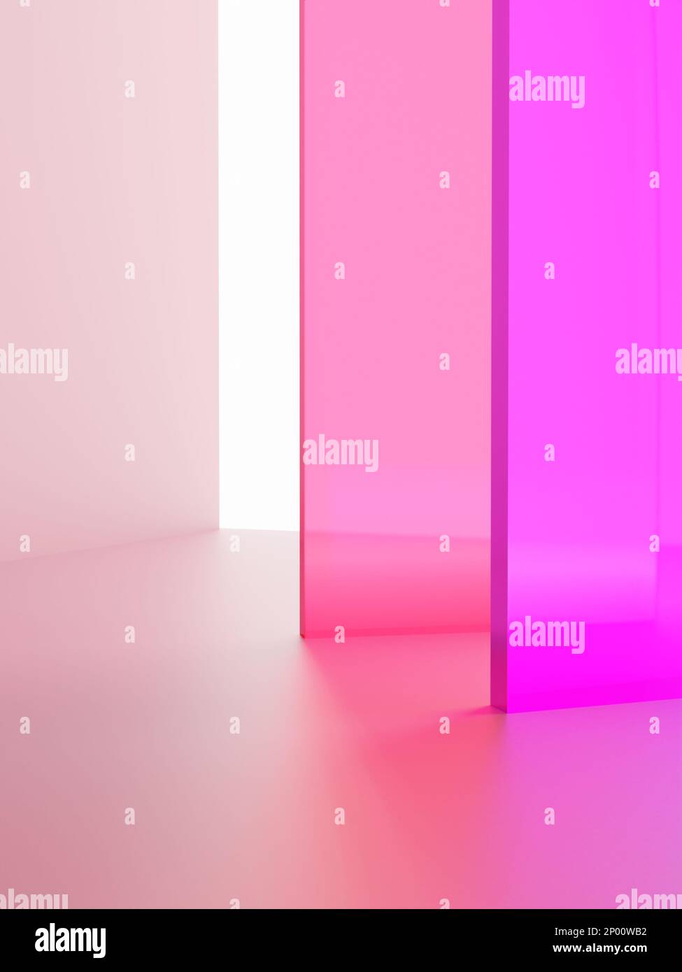 3D Rendering Studio Shot Vibrant or Neon Pink Transparent Acrylic Board ...