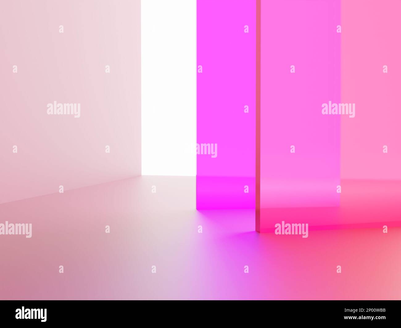 3D Rendering Studio Shot Vibrant or Neon Pink Transparent Acrylic Board ...