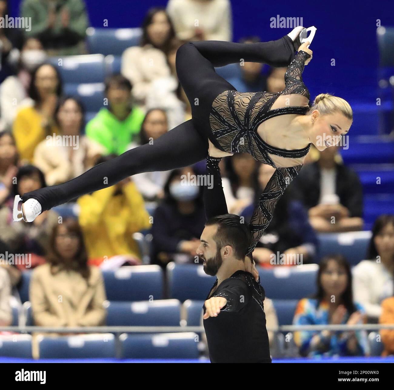 U.S. Ashley Cain and Timothy Leduc perform during their short program ...