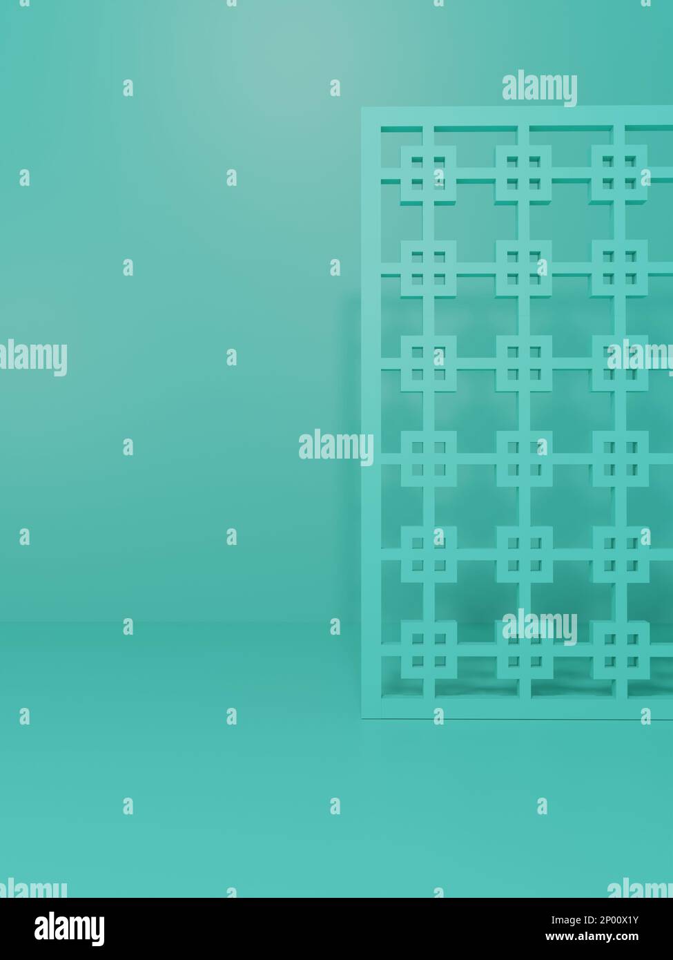 3D Rendering Monochrome Turquoise Studio shot Background with Chinese ...