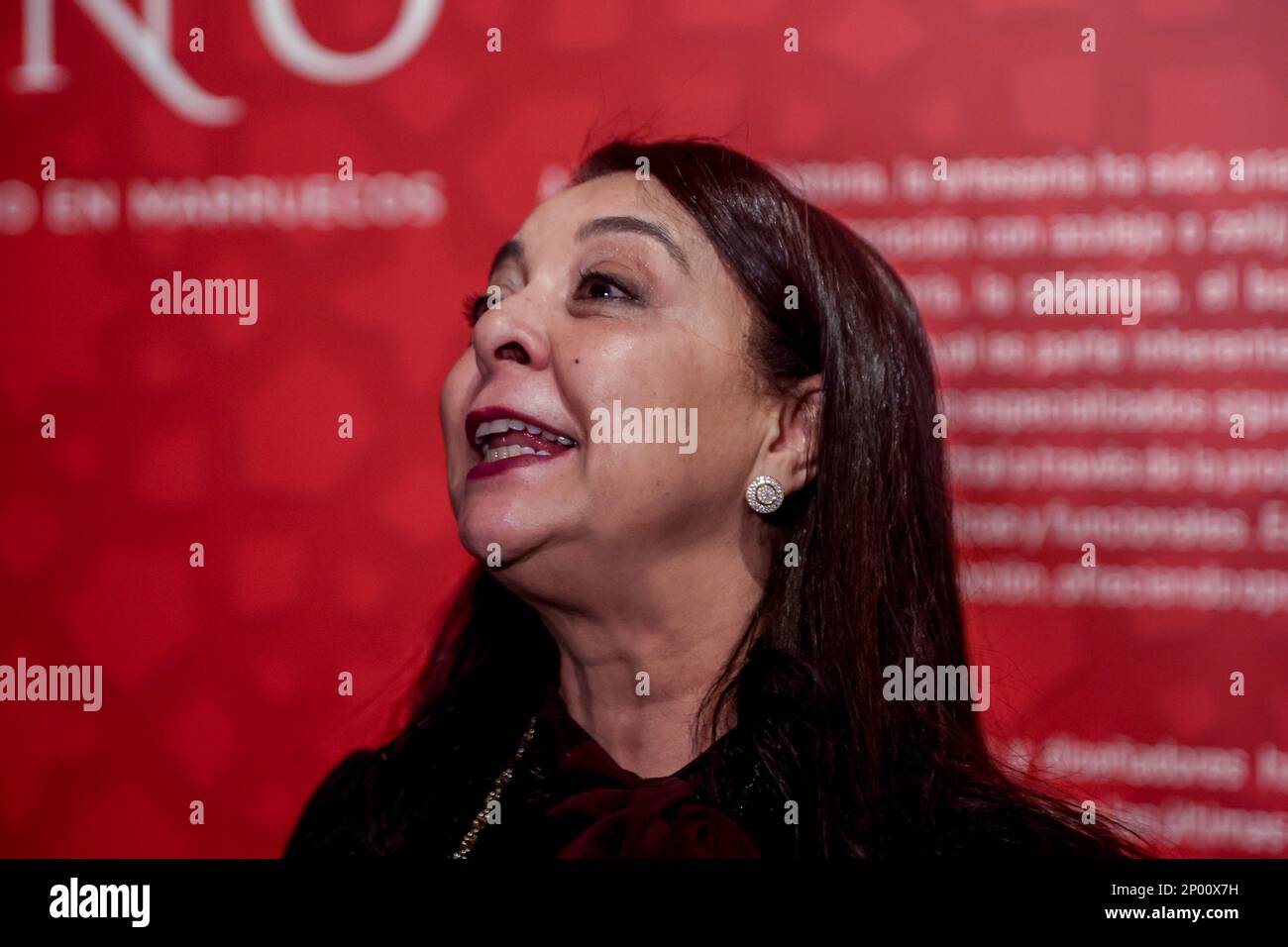 Morocco's ambassador, Karima Benyaich, speaks during the inauguration ...