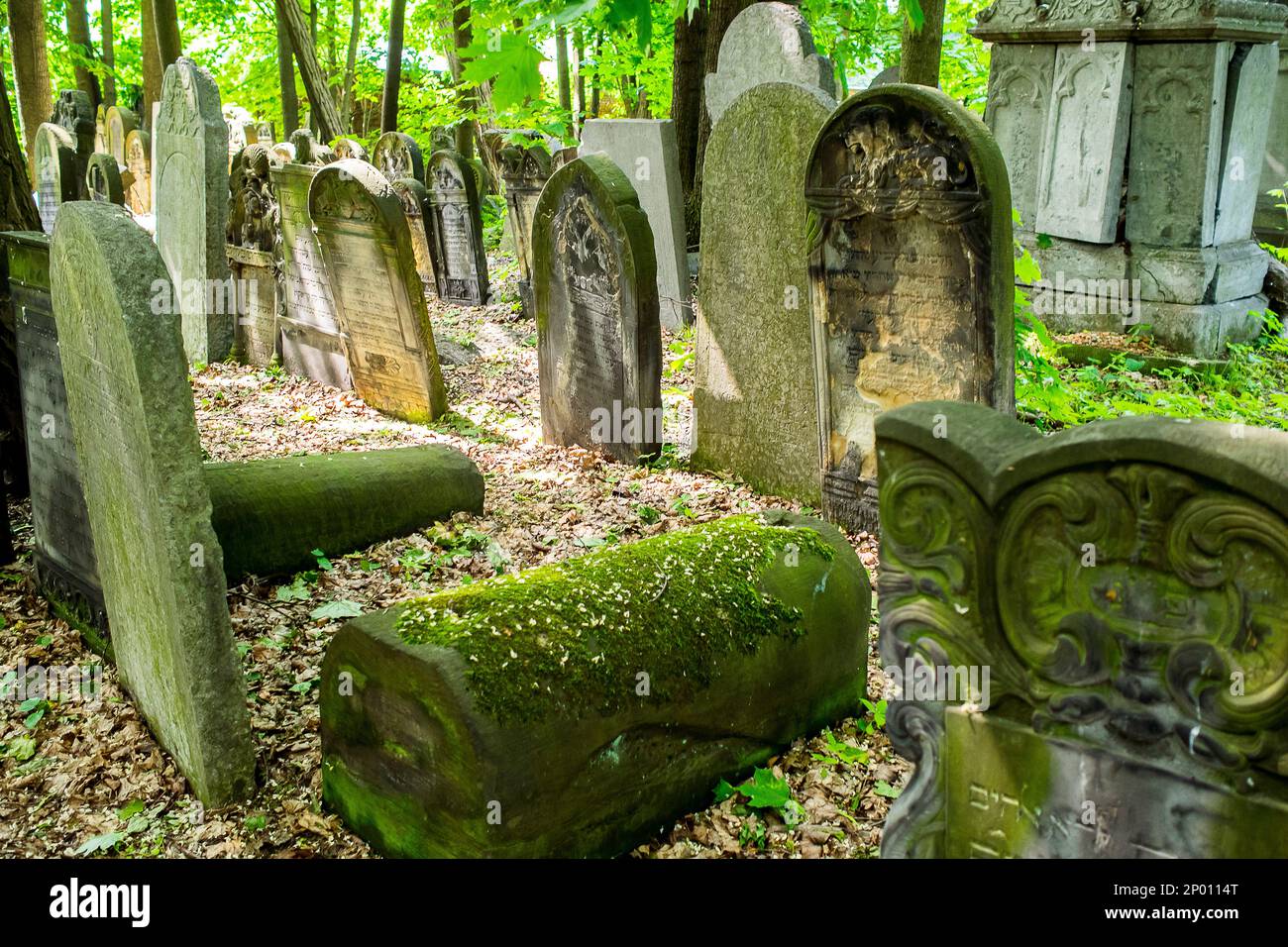 Historic Jewish cemetery at Okopowa Street in Warsaw, Poland Stock ...