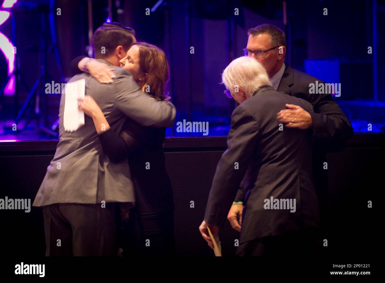 Tracy Matheson hugs her son Nick Matheson and David Matheson supports ...