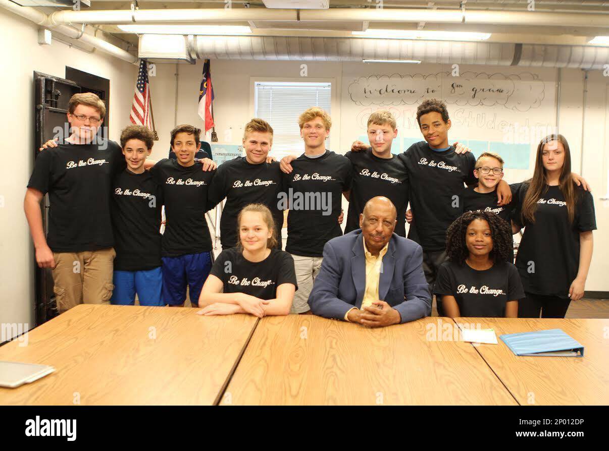 In this recent photo, a group of eighth-grade students at The Exploris ...