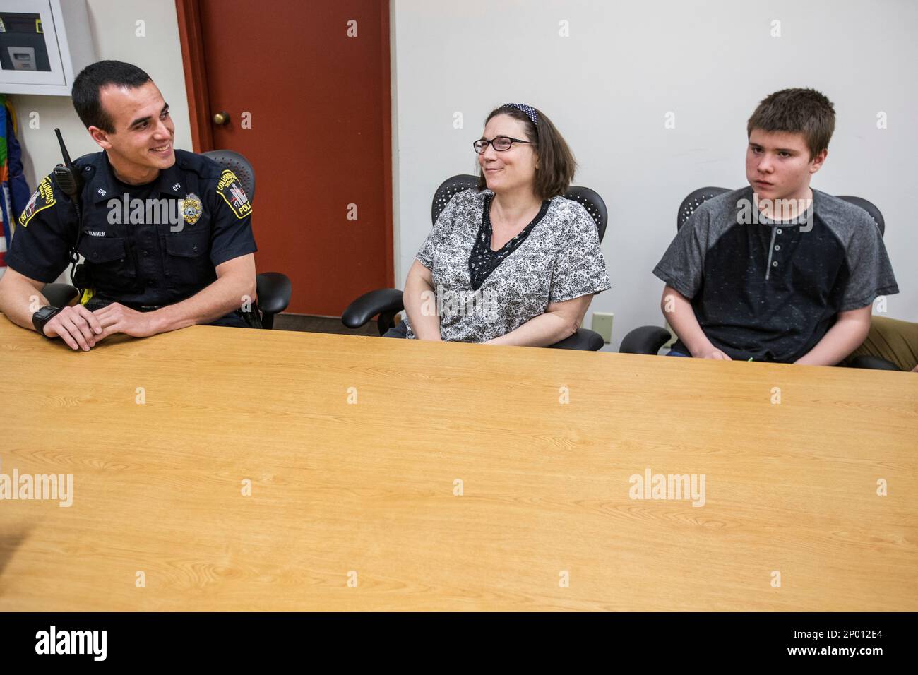 In this Monday, April 17, 2017 photo, Columbus Police Officer Tony ...