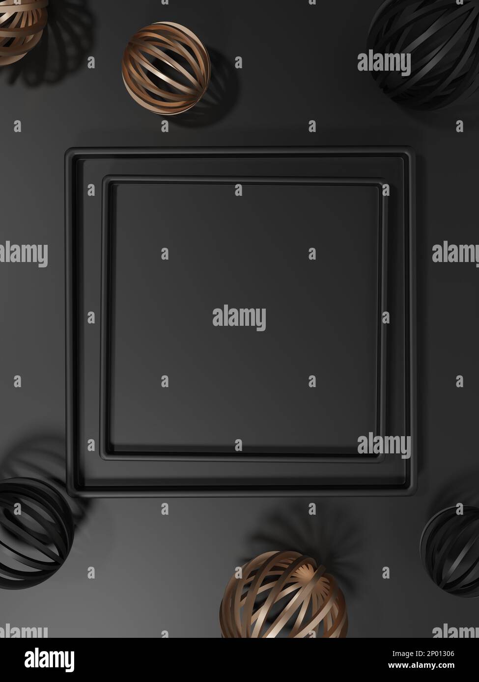 3D Rendering Festive Minimal Square Plates Product Display Background ...