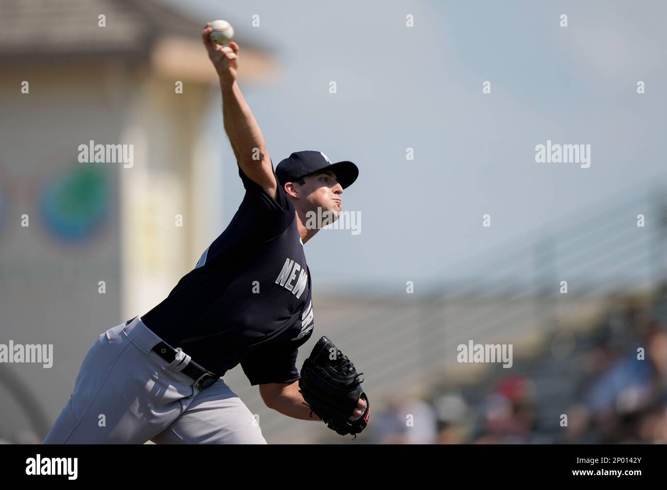New York Yankees relief pitcher Clay Holmes pitches in the third inning ...