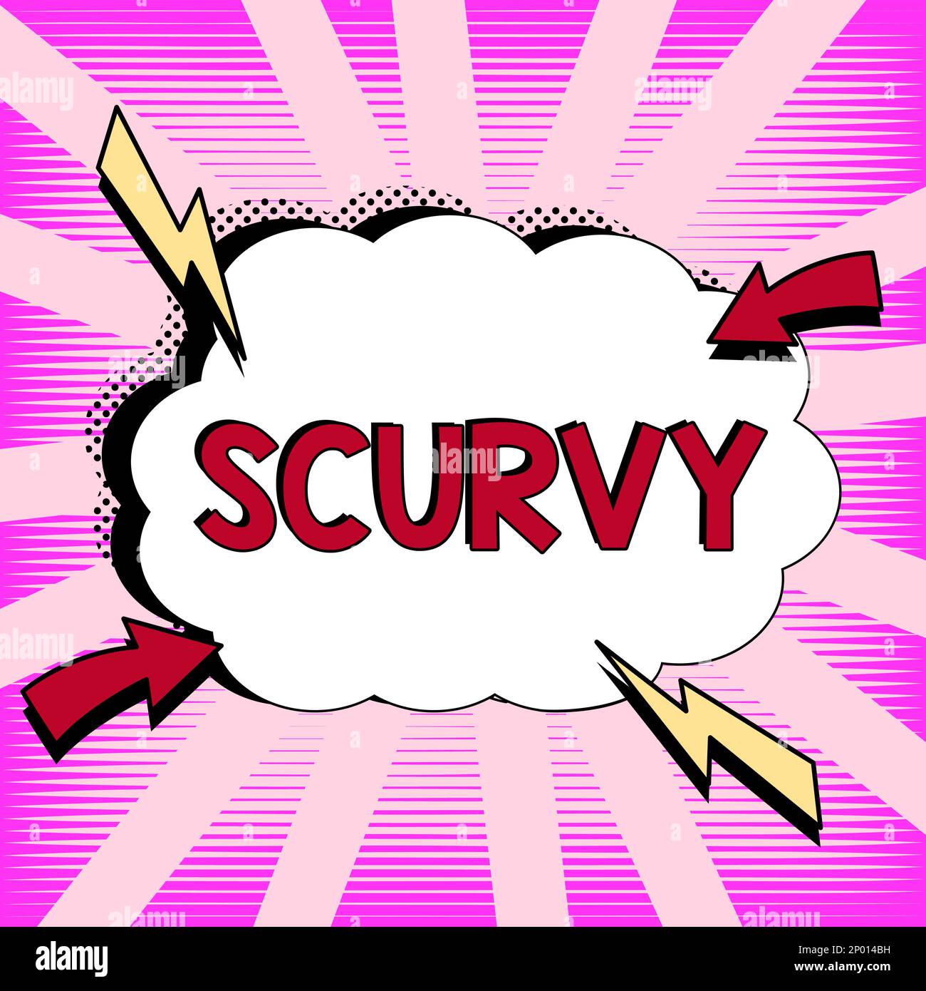 Sign displaying Scurvy. Word Written on disease caused by a lack of ...