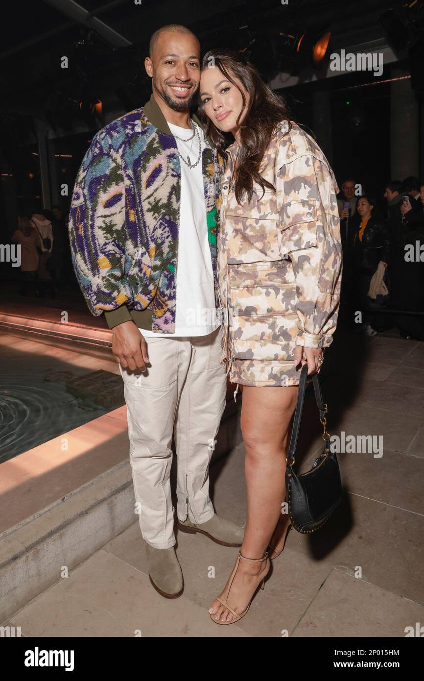 Justin Ervin, left, and Ashley Graham attend the Isabel Marant Fall ...