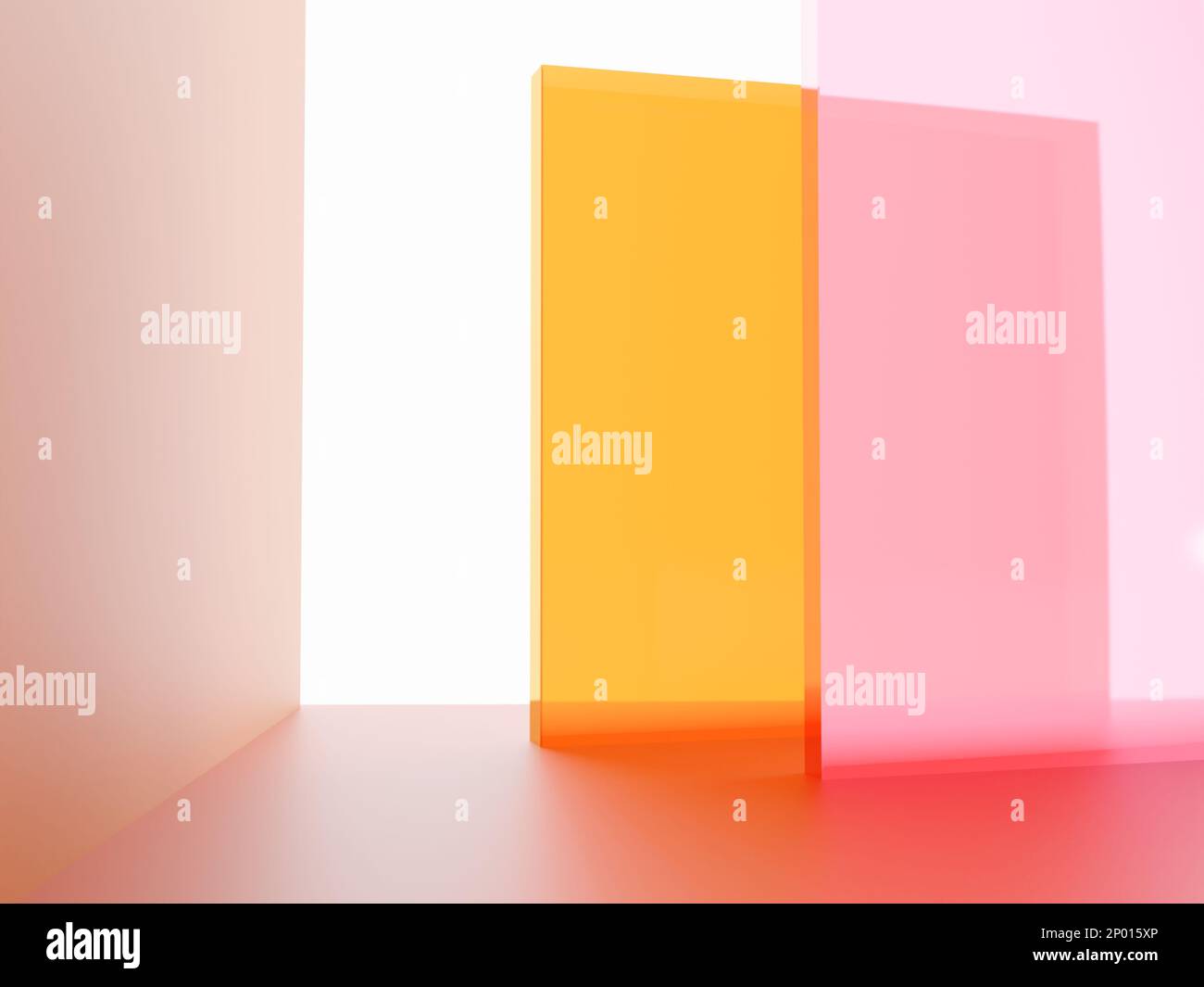 3D Rendering Studio Shot Vibrant or Neon Pink and Orange Transparent ...
