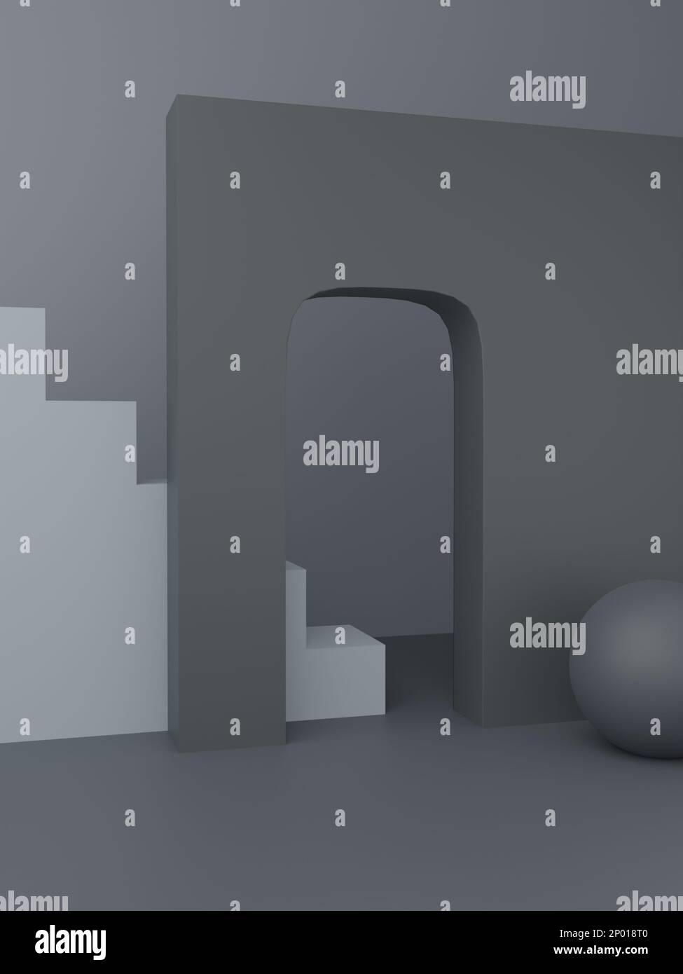 3D Rendering Men's Black, Gray and White Theme Studio Shot Product ...