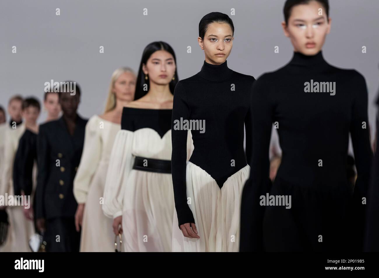 Models wear creations for the Chloe Fall/Winter 2023-2024 ready-to-wear ...