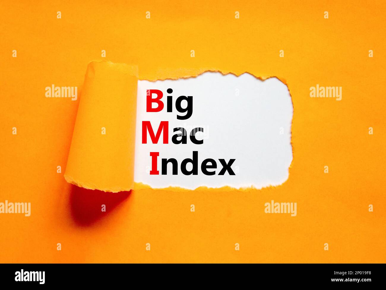 BMI big mac index symbol. Concept words BMI big mac index on white ...