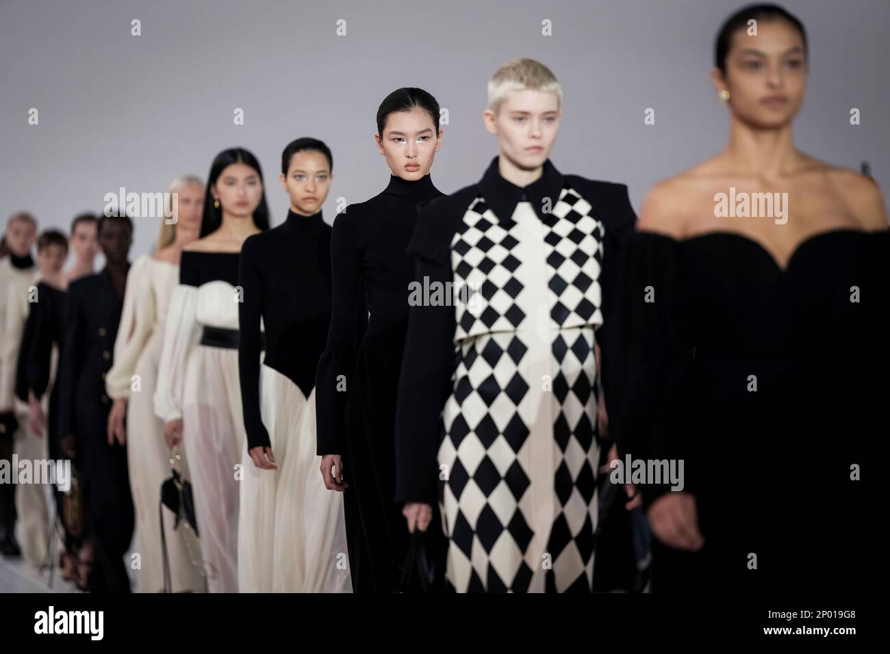 Models wear creations for the Chloe Fall/Winter 2023-2024 ready-to-wear ...