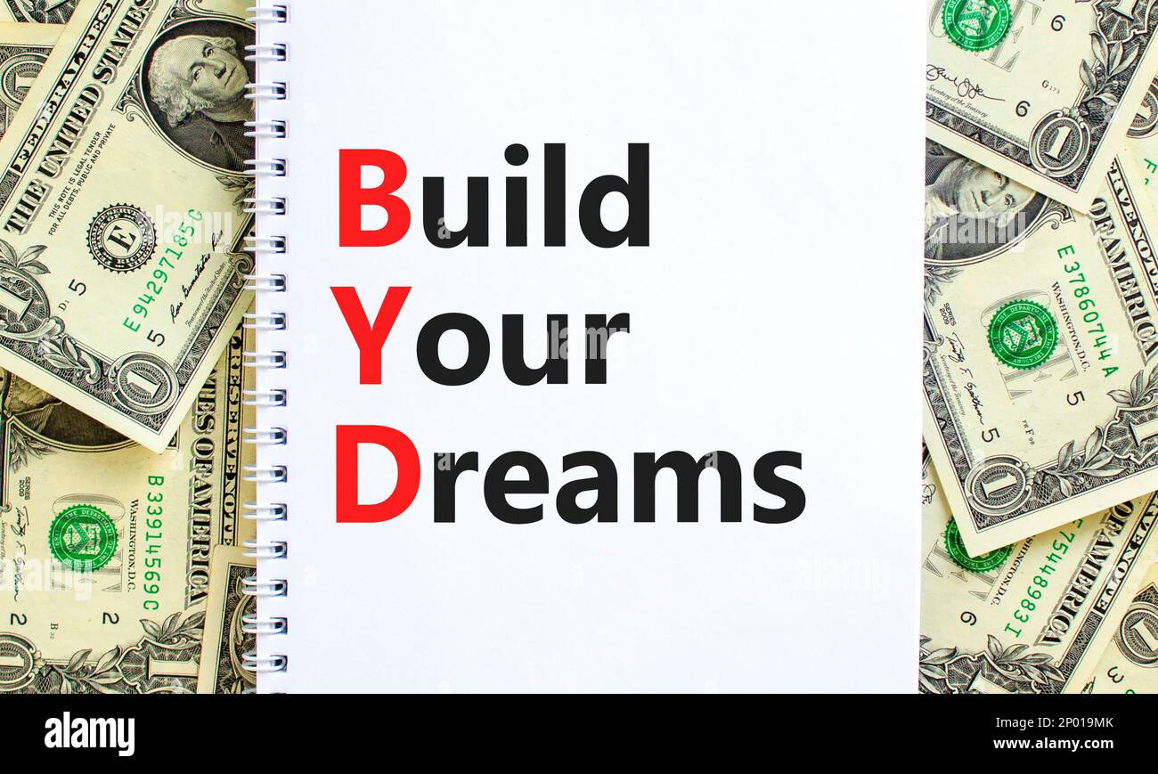 BYD build your dreams symbol. Concept words BYD build your dreams on ...