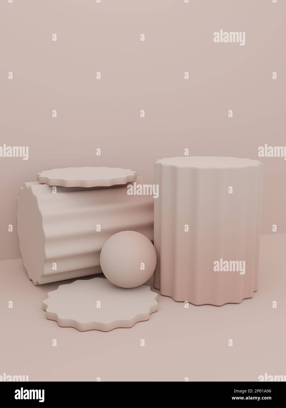 3D Rendering Multi Pastel Colors Minimal Geometric Product Display ...