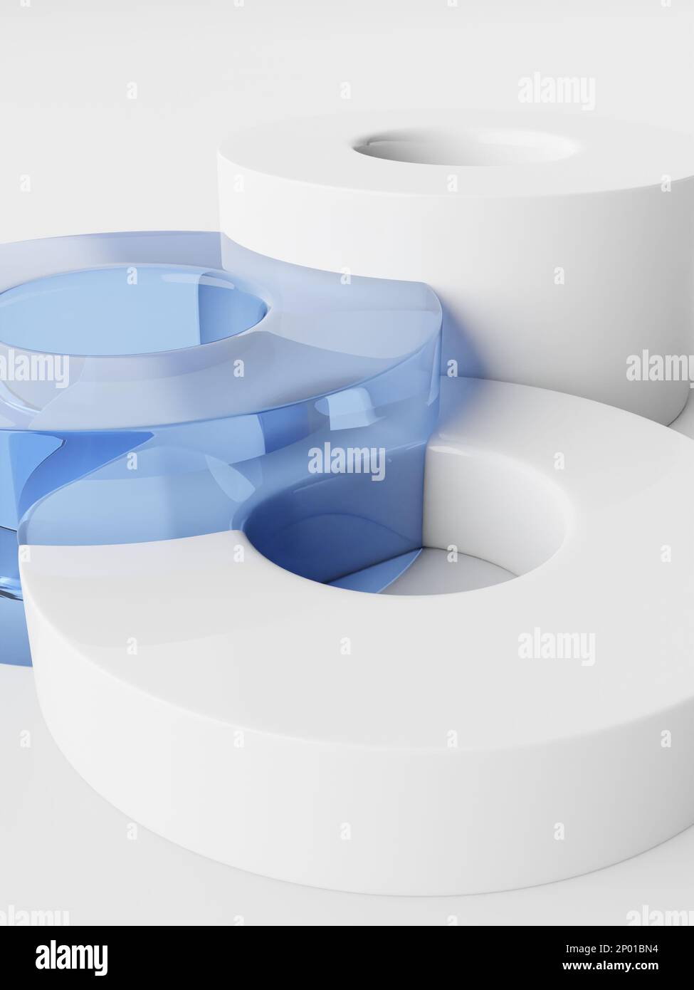 3D Rendering Geometric or Abstract Shape Acrylic Glass Plates or ...