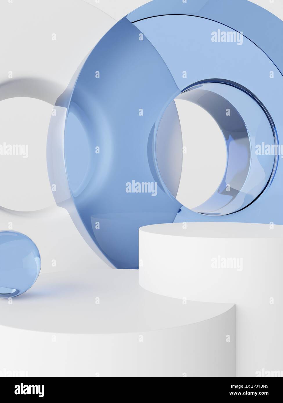 3D Rendering Geometric or Abstract Shape Acrylic Glass Plates or ...