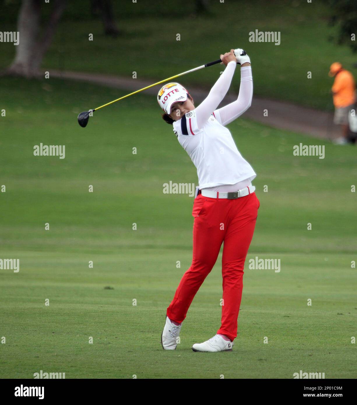 April 15, 2017 - Su-Yeon Jang hits from the 13th fairway during action at the LPGA LOTTE ...