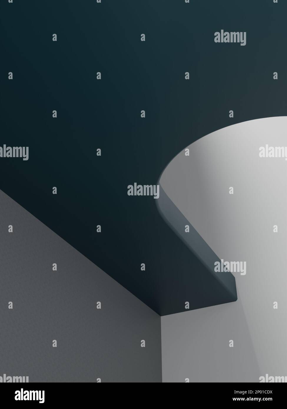 3D Rendering Dark Green and White Studio Shot Background with Geometric ...