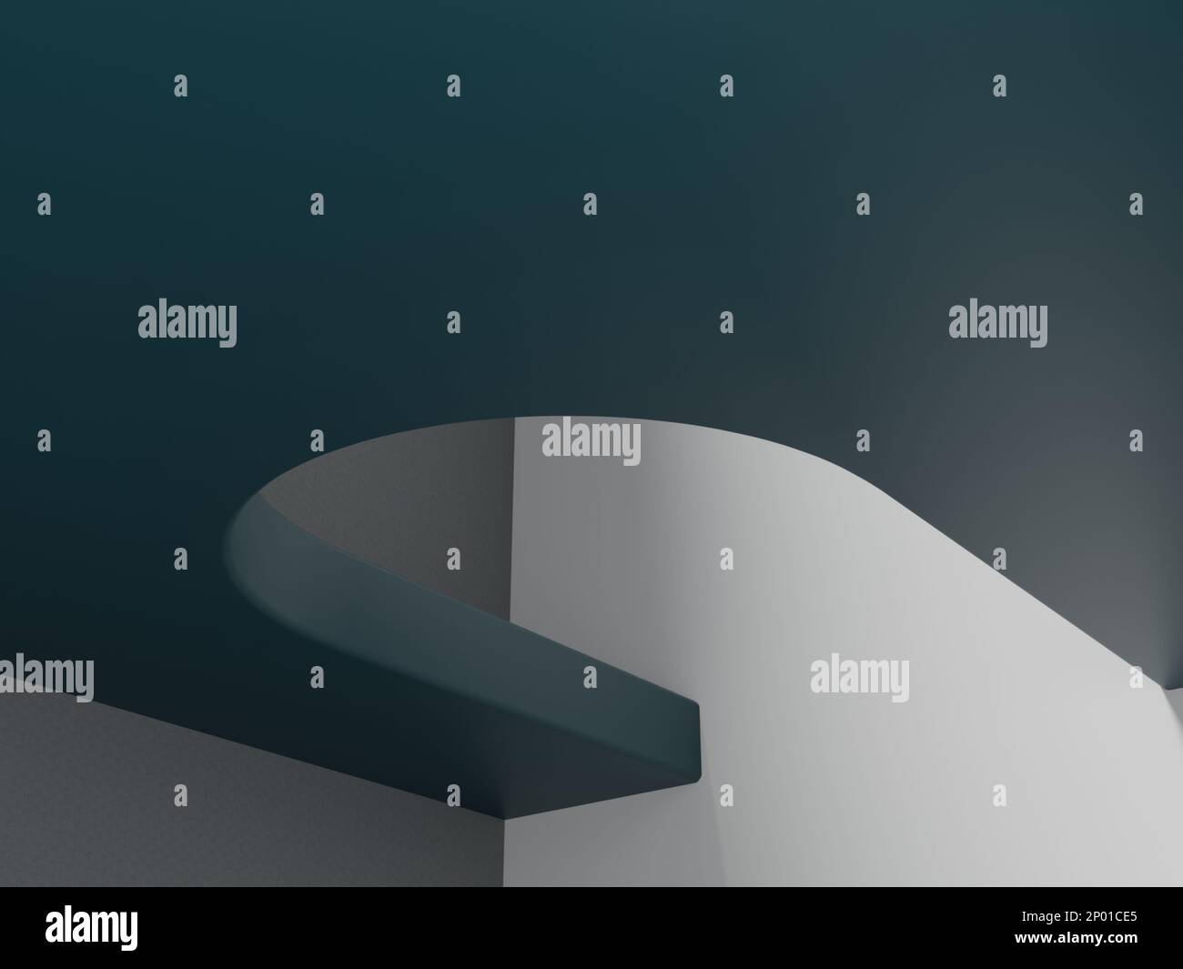 3D Rendering Dark Green and White Studio Shot Background with Geometric ...