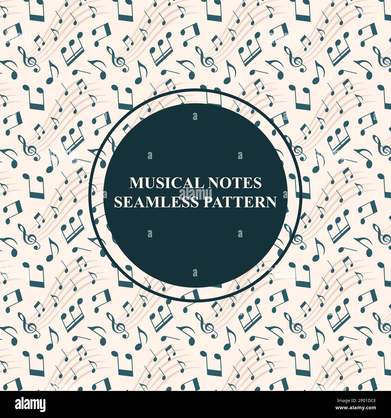 Musical Notes Pattern Ivory Background For Design, Package, Textile ...