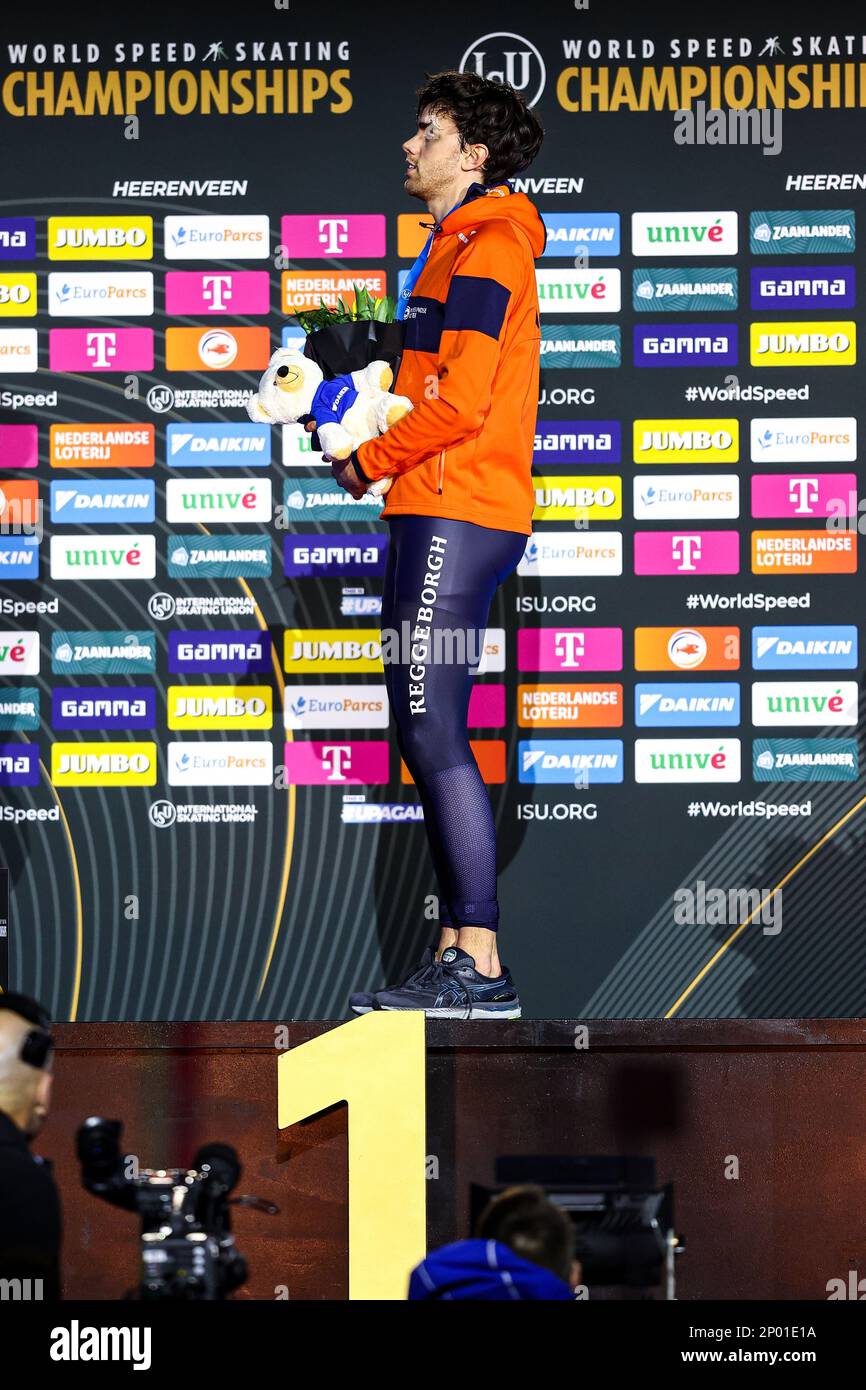 HERENVEEN - Netherlands, 02/03/2023, Patrick Roest (NED) wins the 5000 ...