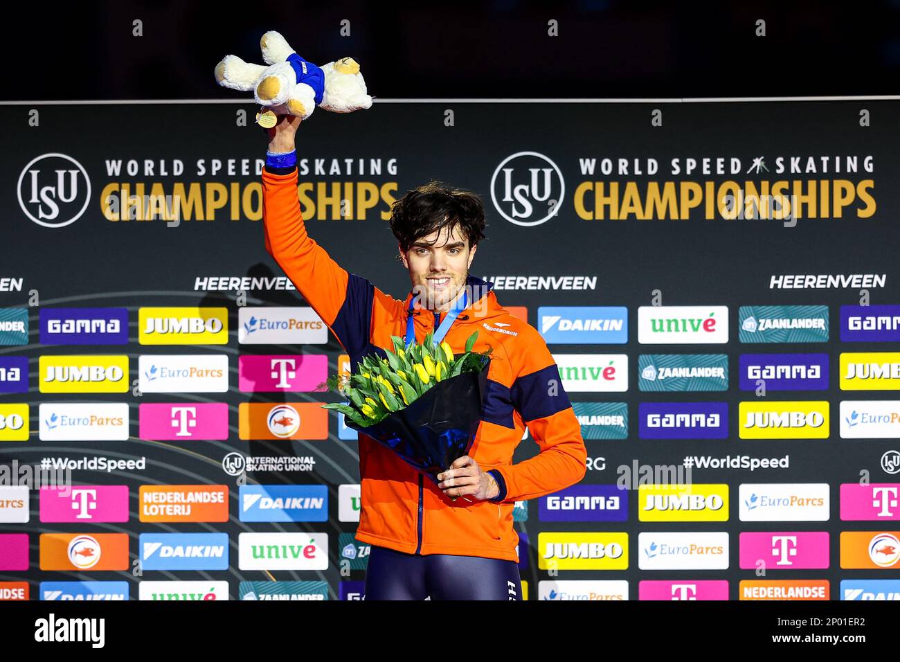 HERENVEEN - Netherlands, 02/03/2023, Patrick Roest (NED) wins the 5000 ...