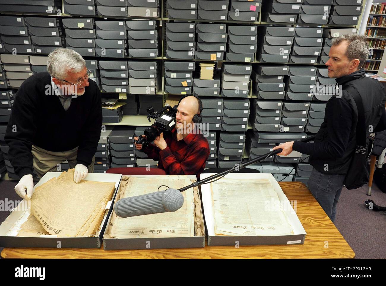 In this Thursday, March 23, 2017 photo, cinematographer Jarkko Virtanen of Finland and director ...