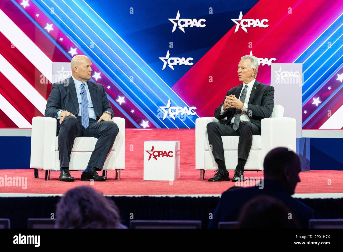 Matt Whitaker and US Senator Tommy Tuberville in conversation on the ...