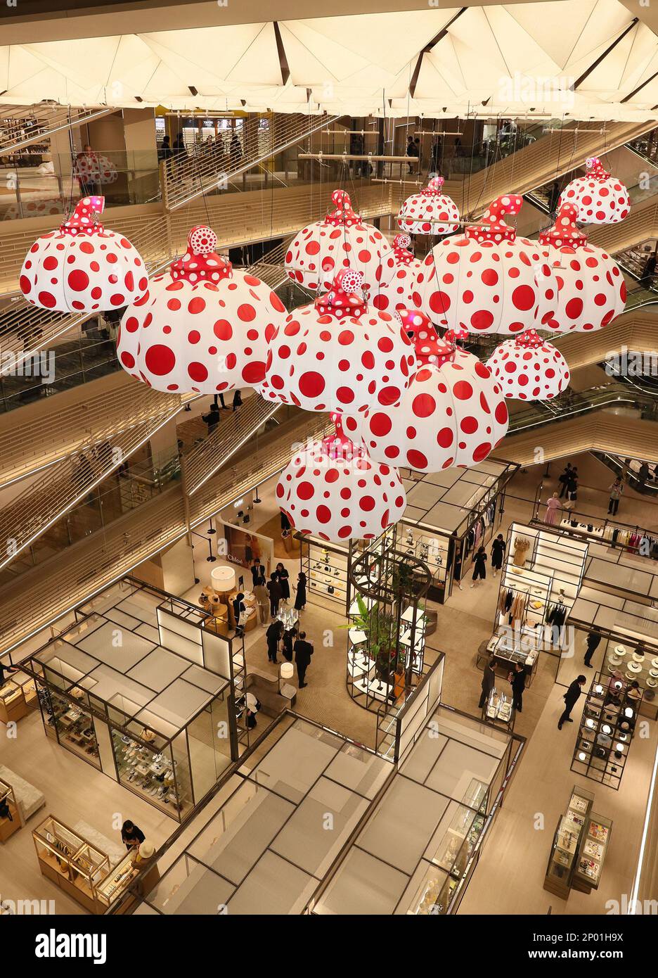 A photo shows inner of GINZA SIX, a new commercial complex build on ...