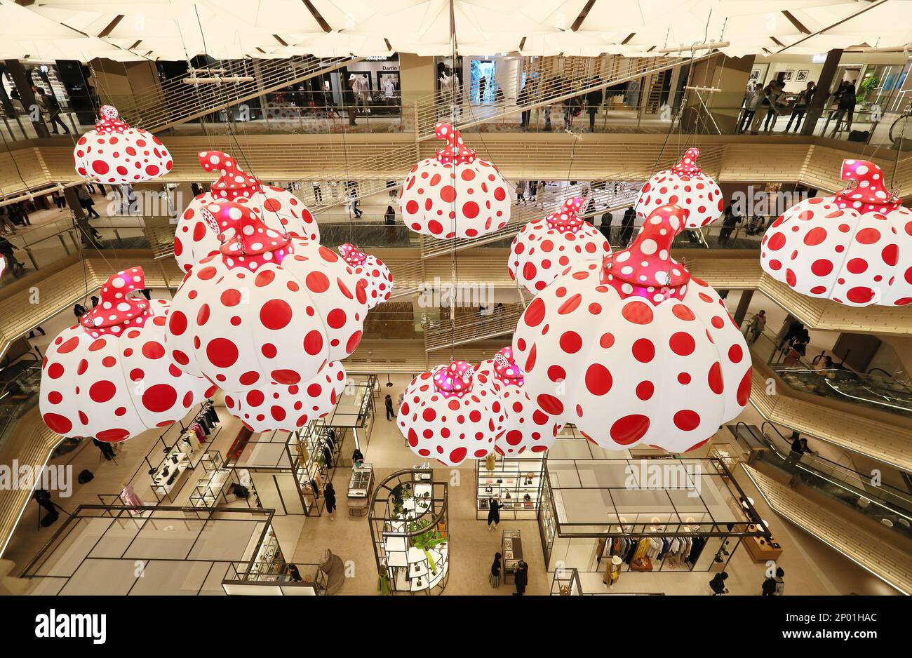 A photo shows inner of GINZA SIX, a new commercial complex build on ...