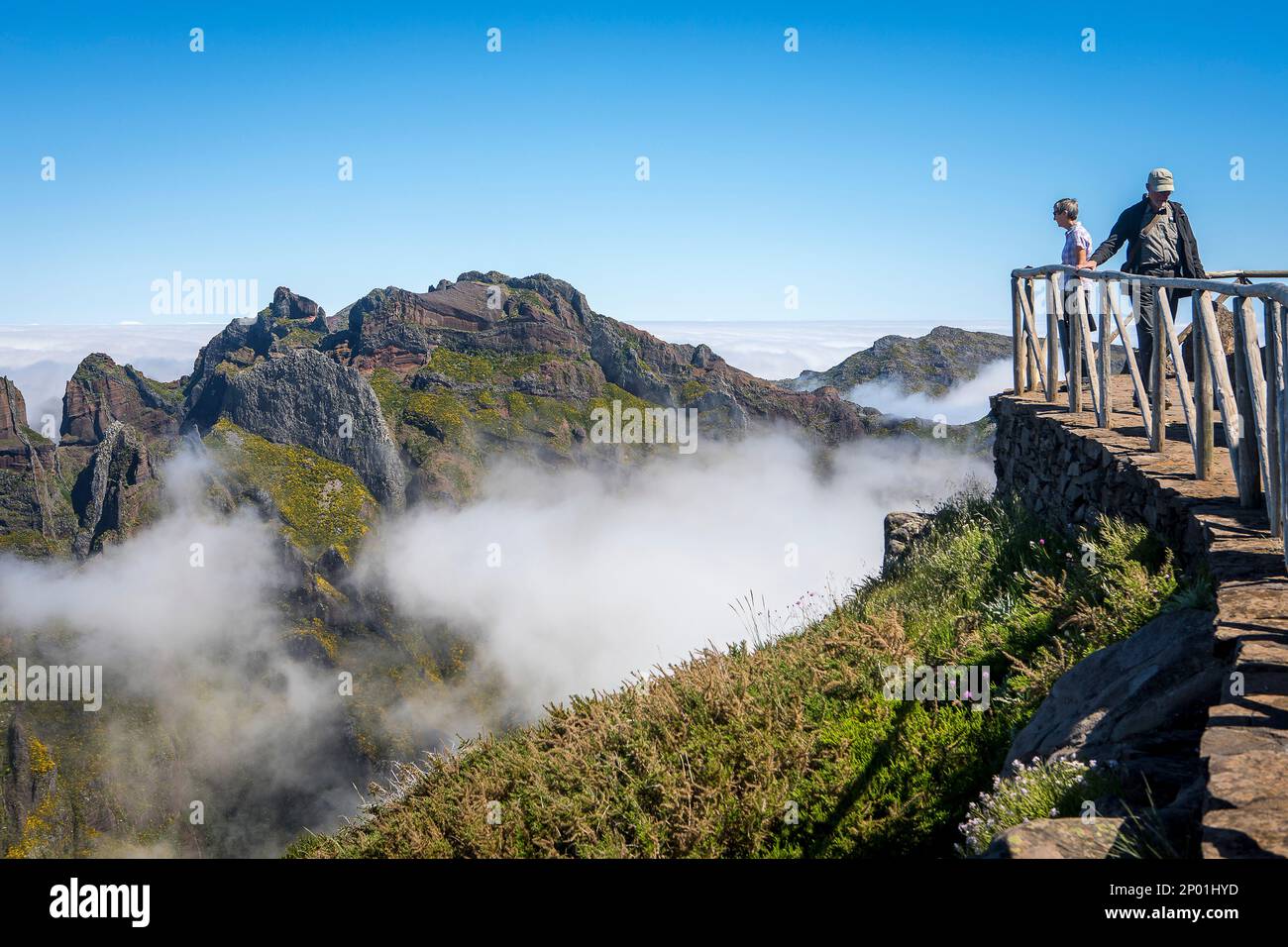 Lookout, in Pico do Arieiro ,Madeira, Portugal Stock Photo - Alamy