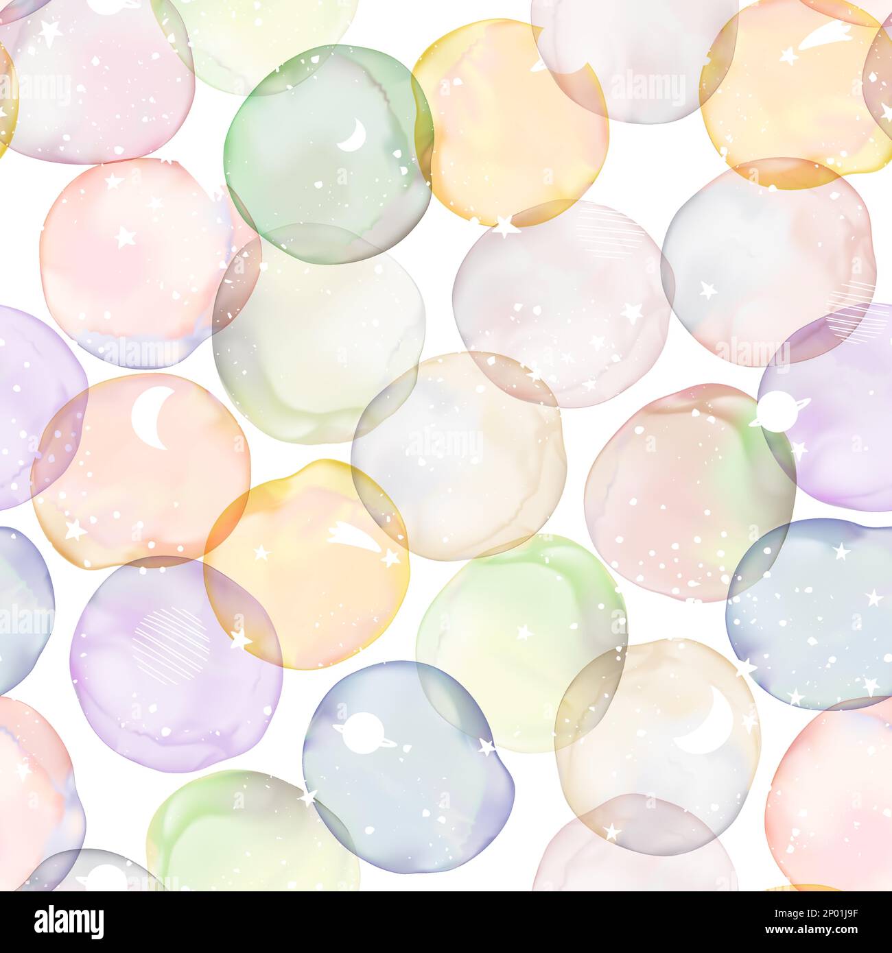 Vector Gradient Mesh Watercolor Drawing Multi Colors Overlapping ...