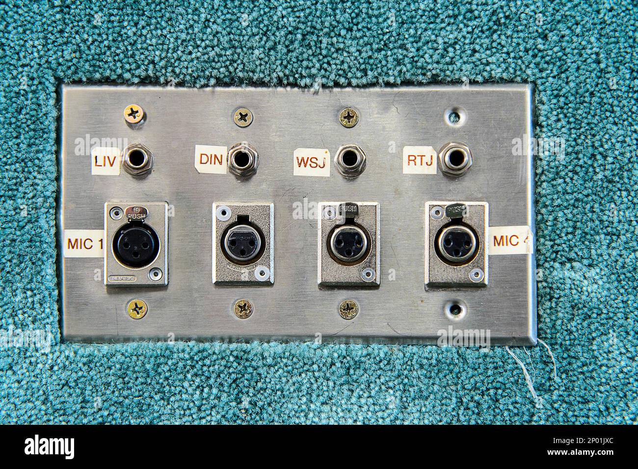 A set of audio inputs in the dining room at the former home of Warren ...