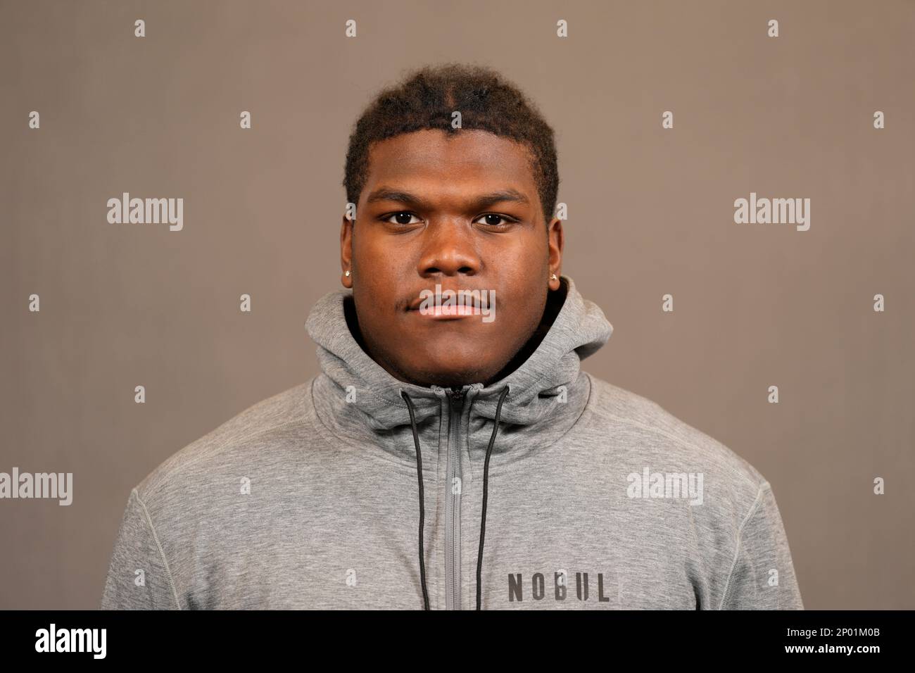 Georgia offensive lineman Broderick Jones poses for a portrait at the ...