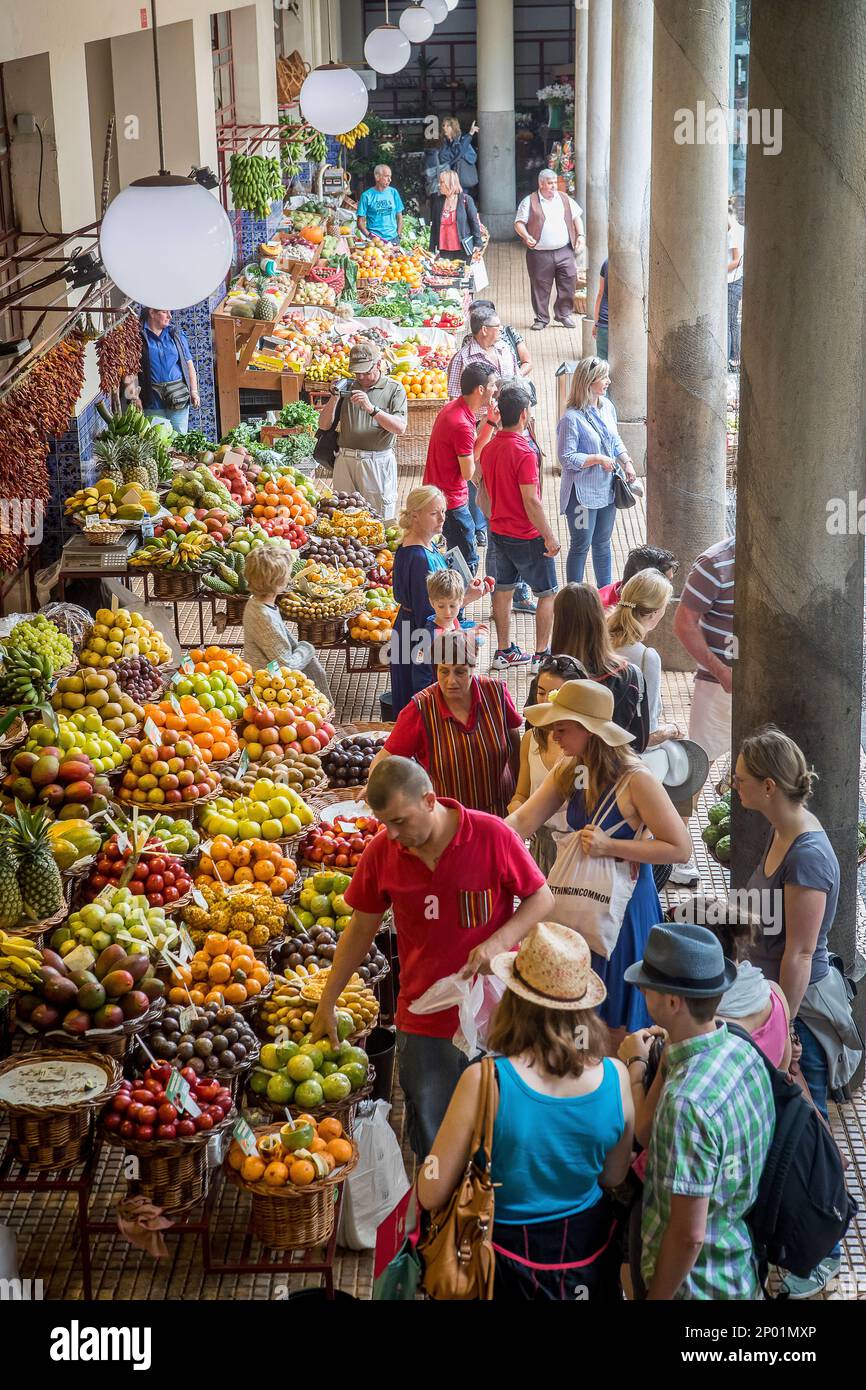 Fruits and vegetables area, Mercado dos Lavradores,Funchal,Madeira ...