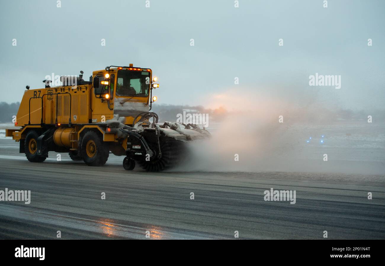 A heavy-equipment operator from the 88th Civil Engineer Group’s snow ...