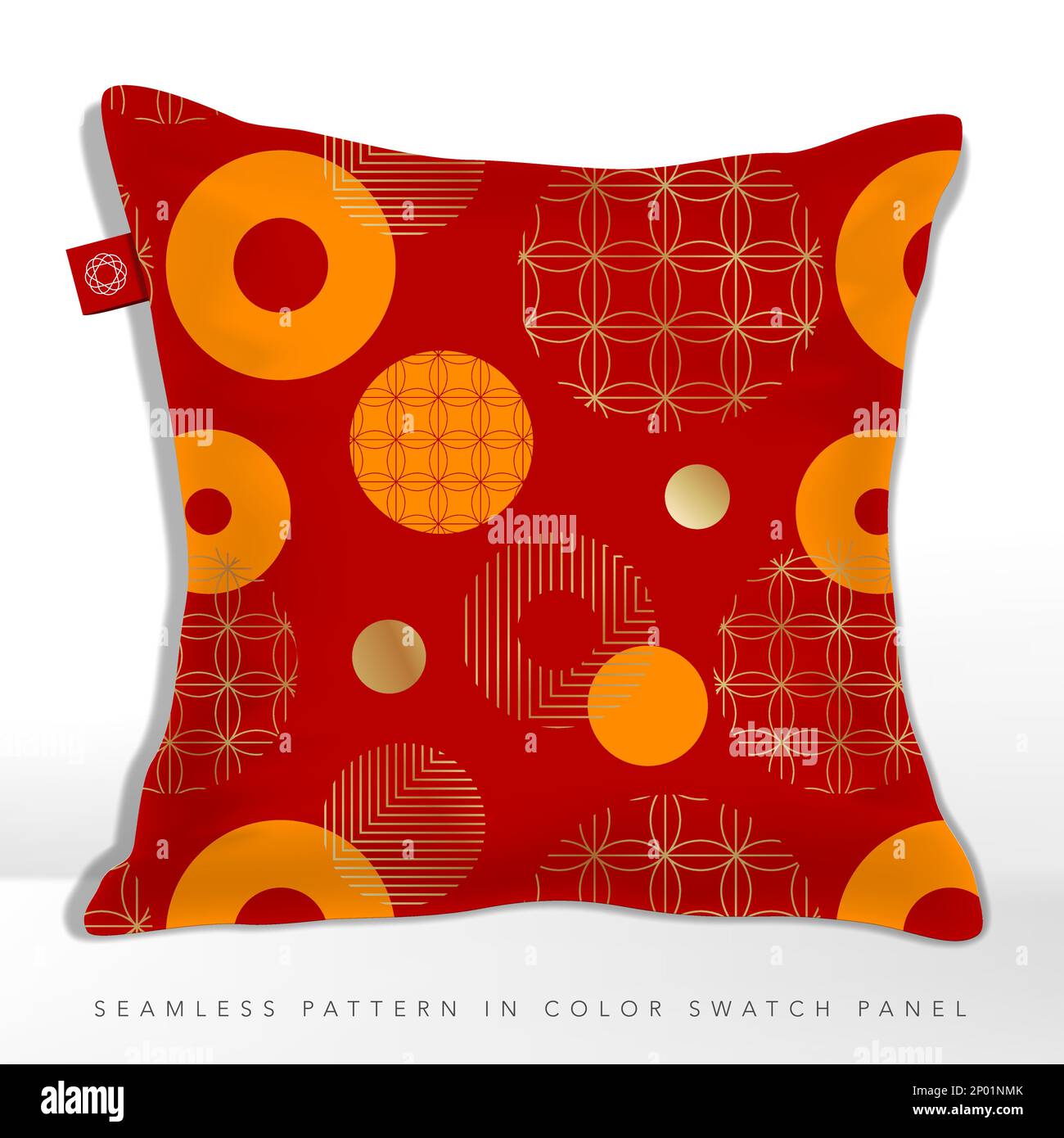 Vector Chinese or Japanese Circle, Geometric Line Drawing and Floral ...