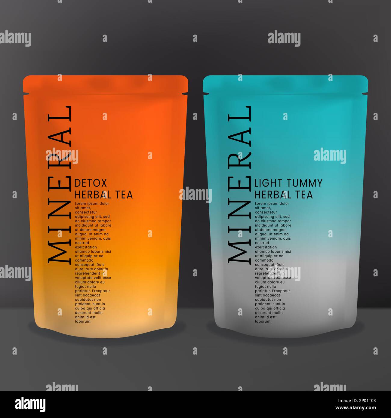 Vector Gradient Resealable Product Sachet Pouch minimal design mockup ...